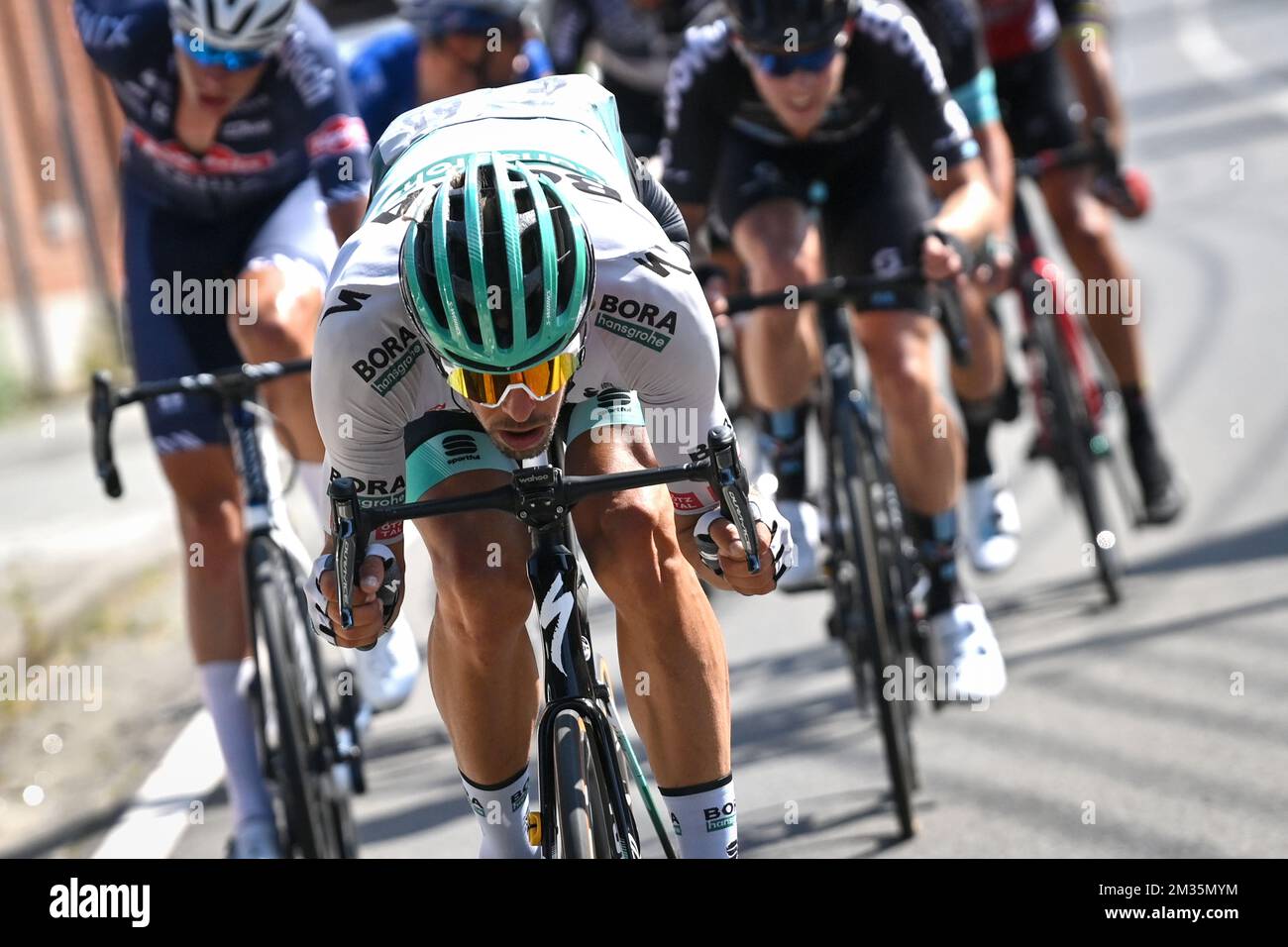 Italian Daniel Oss of Bora-Hansgrohe pictured in action during the ...