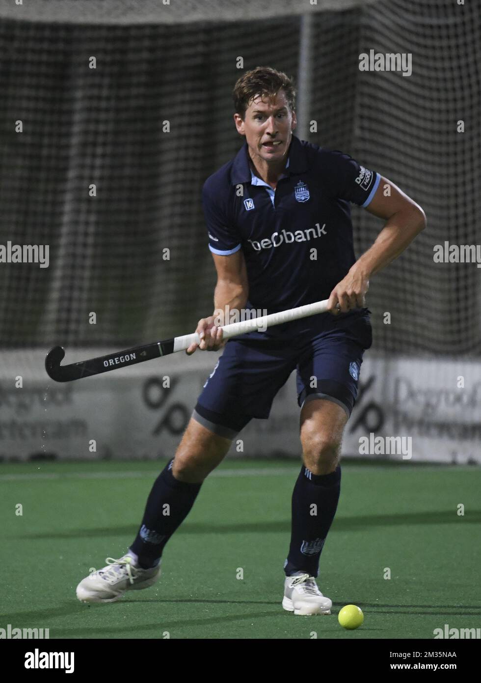 Oree's Jonathan Beckers fights for the ball during a hockey game ...