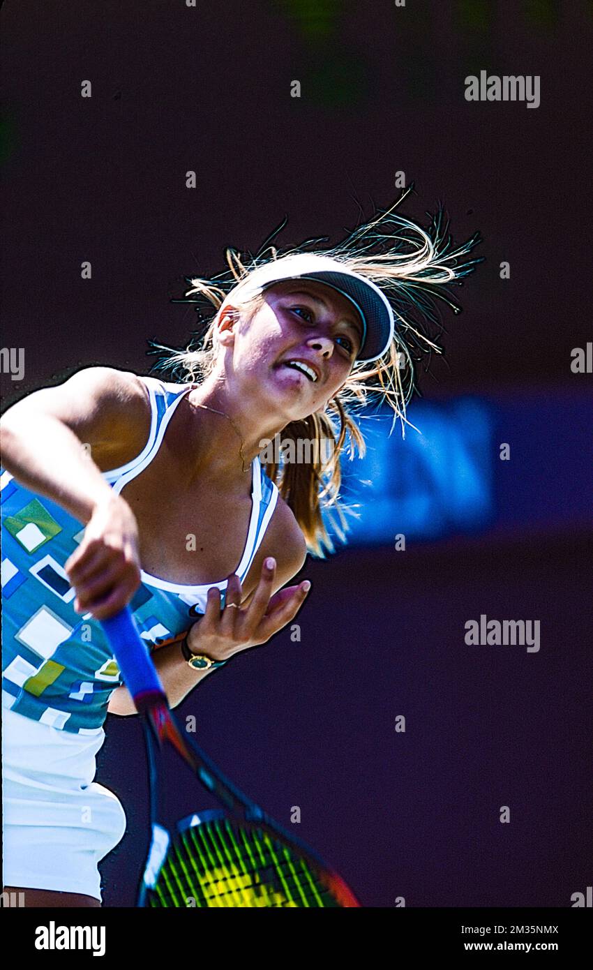 Maria Sharapova, 14 years old competing in the Jr. Girls at the 2001 US ...