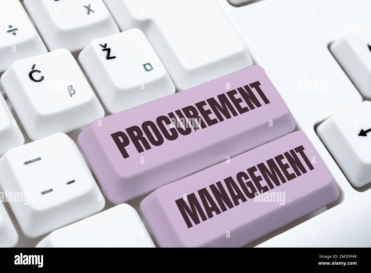 Text sign showing Procurement Management. Conceptual photo buying Goods ...