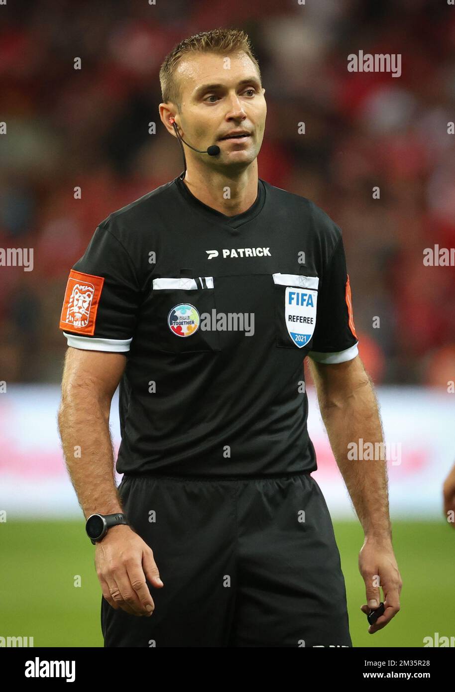 referee Nicolas Laforge pictured during a soccer match between Standard ...