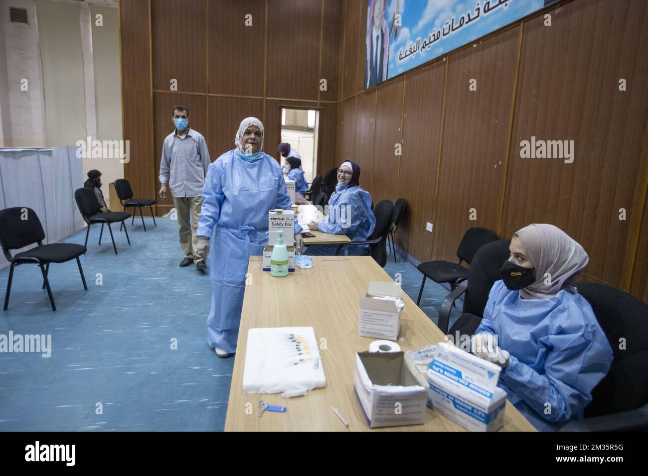 Illustration picture during a visit to the Baqa'a refugee camp of UNRWA ...