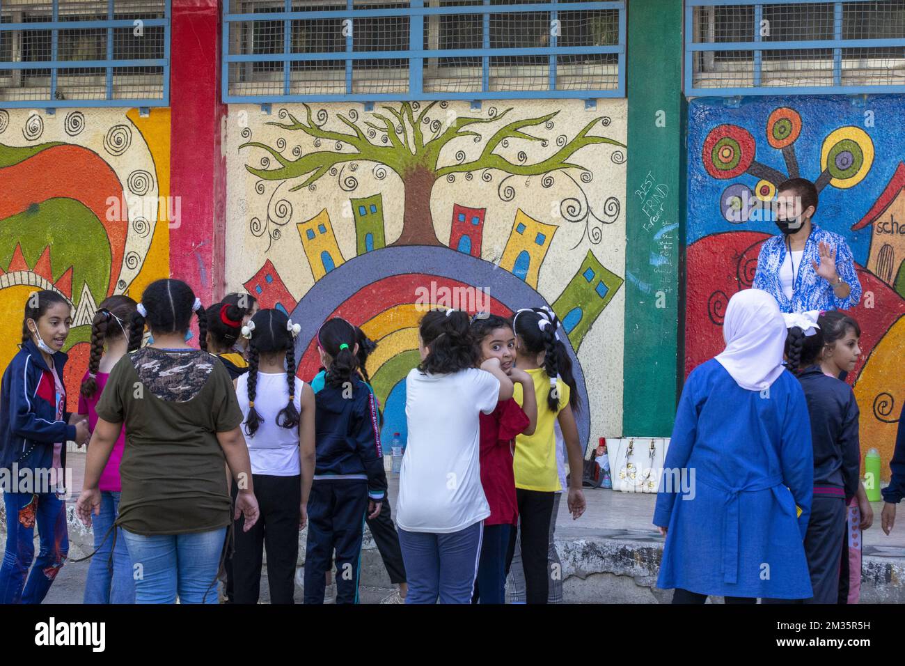 Illustration picture during a visit to the Baqa'a refugee camp of UNRWA ...