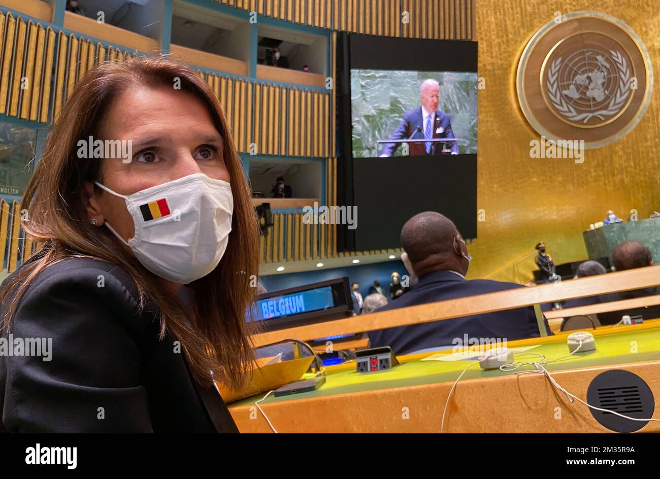 Foreign Affairs Minister Sophie Wilmes pictured during US President Joe ...
