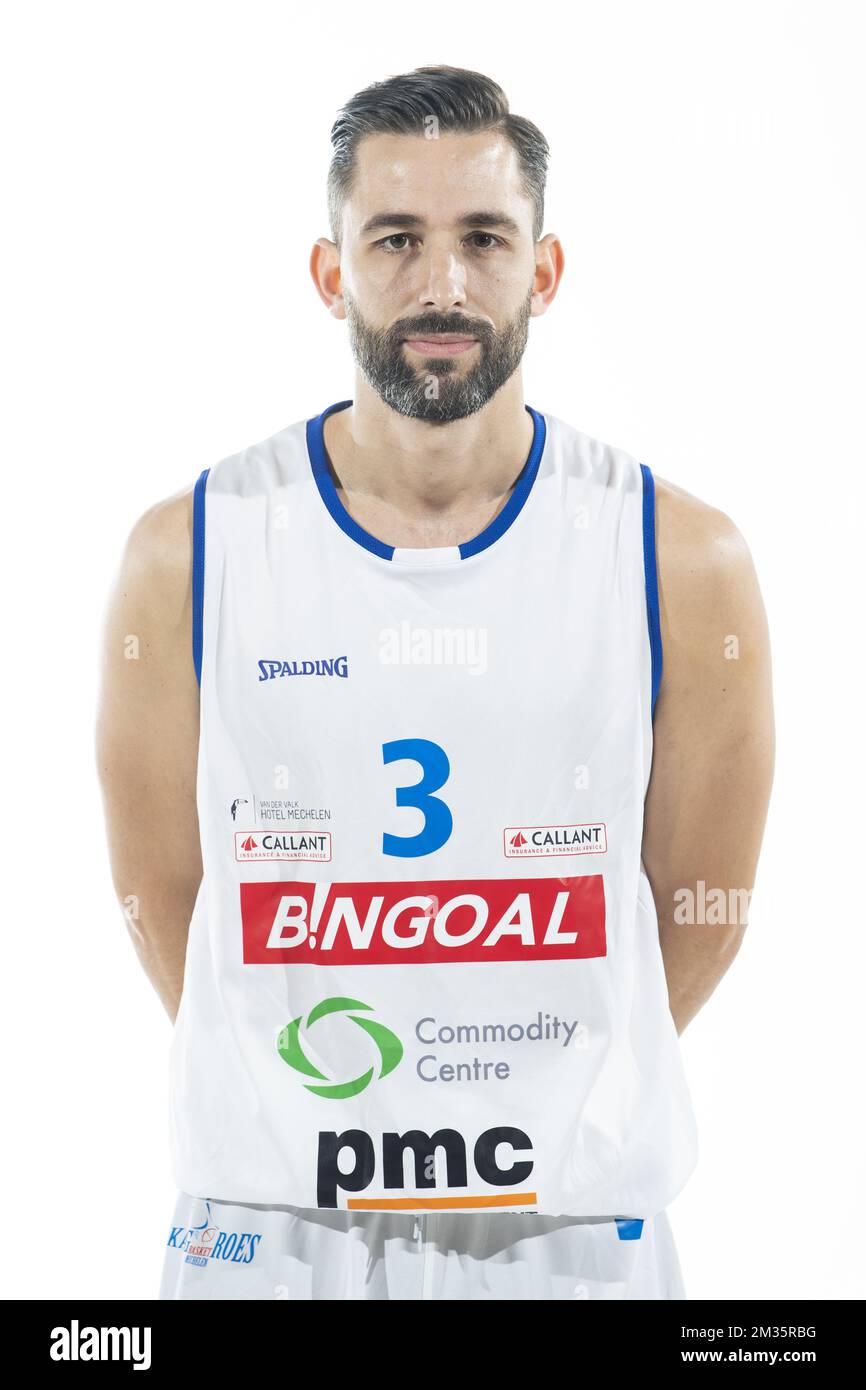 Domien Loubry poses at a photoshoot of Belgian Basketball team ...