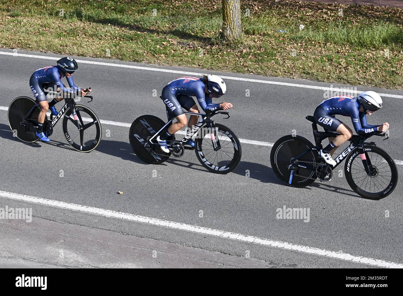 Team USA pictured in action during the team time trial mixed relay 44 ...