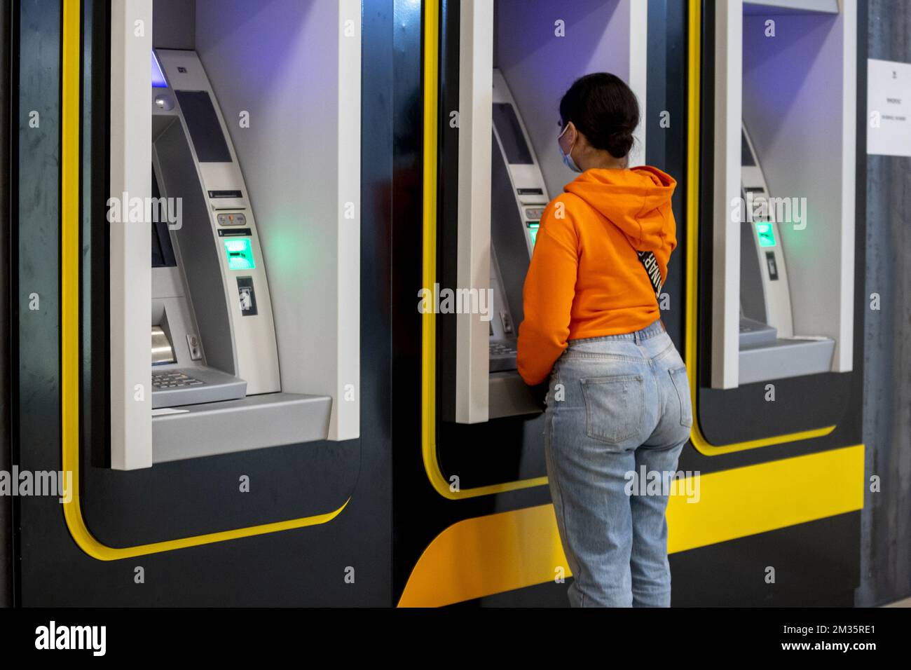 Illustration Shows a 'neutral' cash machine in Anderlecht, Brusssels ...