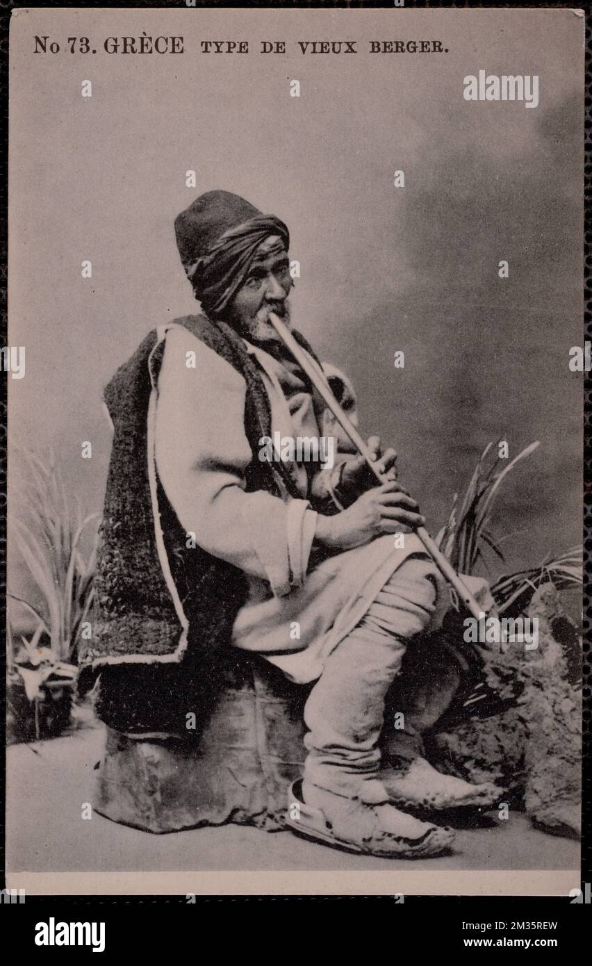 Grèce. Type de vieux berger , Pipes Musical instruments, Shepherds ...