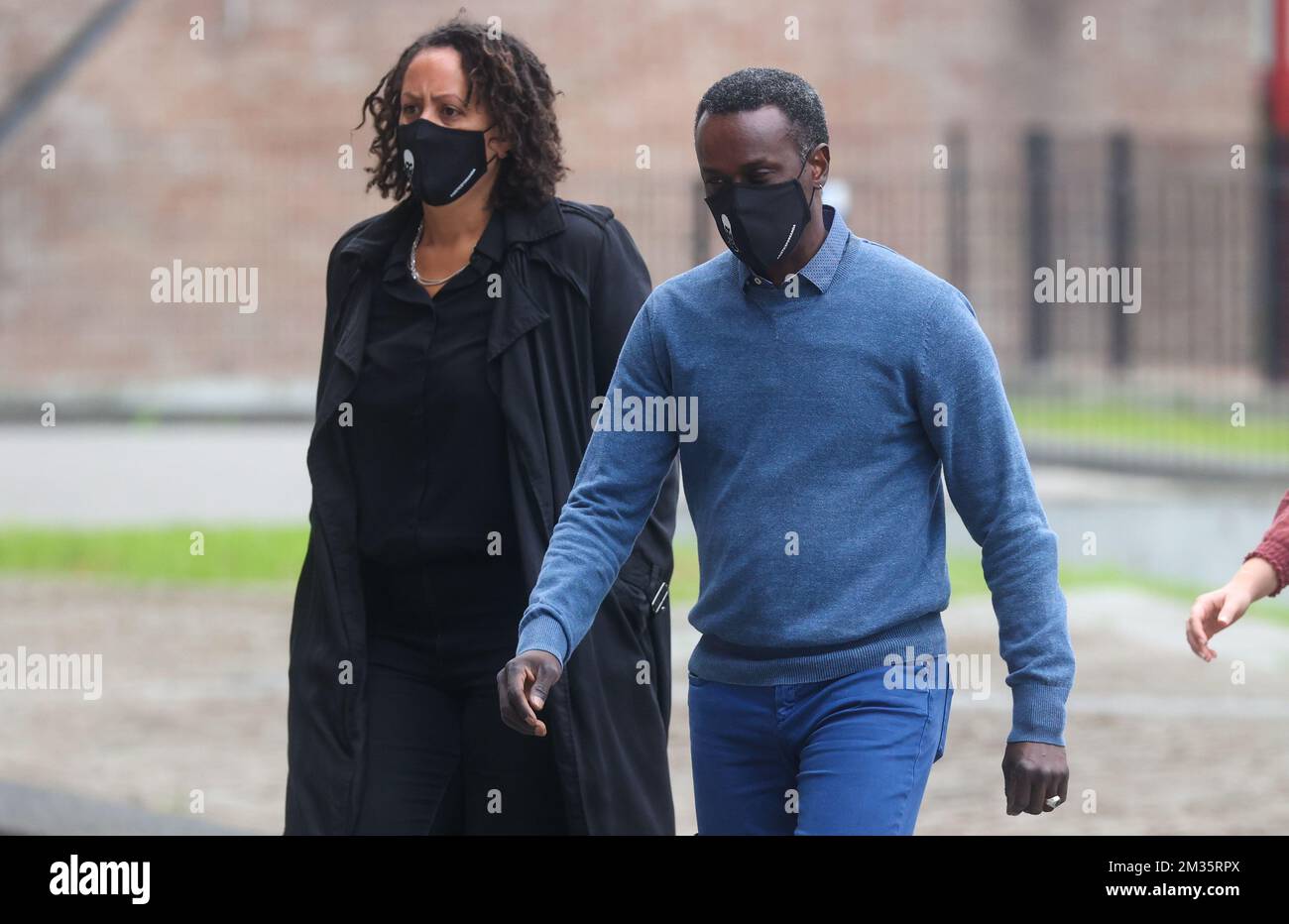 Sanda's father Ousmane Dia and his partner arrive for the opening ...