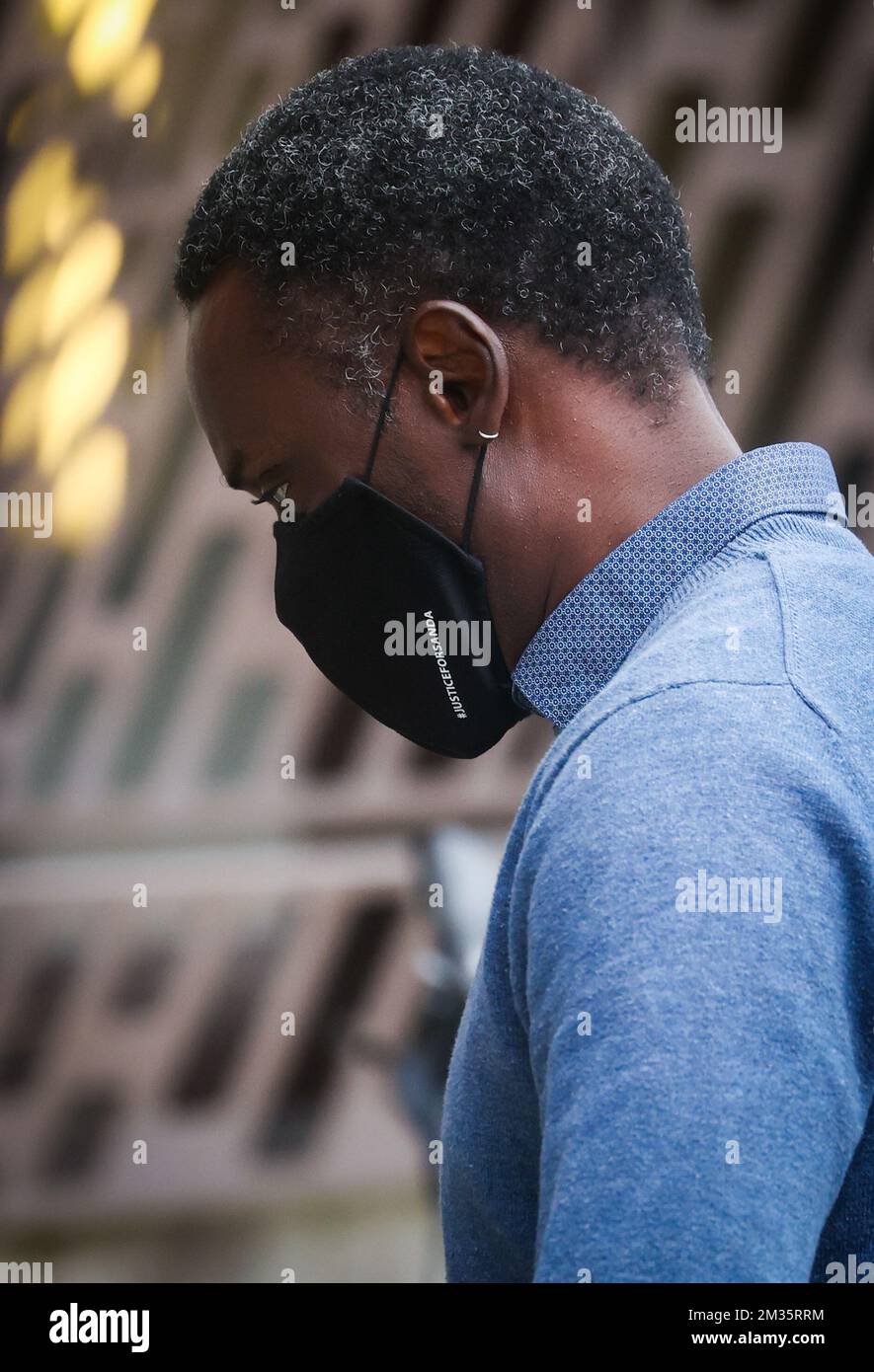 Sanda's father Ousmane Dia arrives for the opening session of the case ...