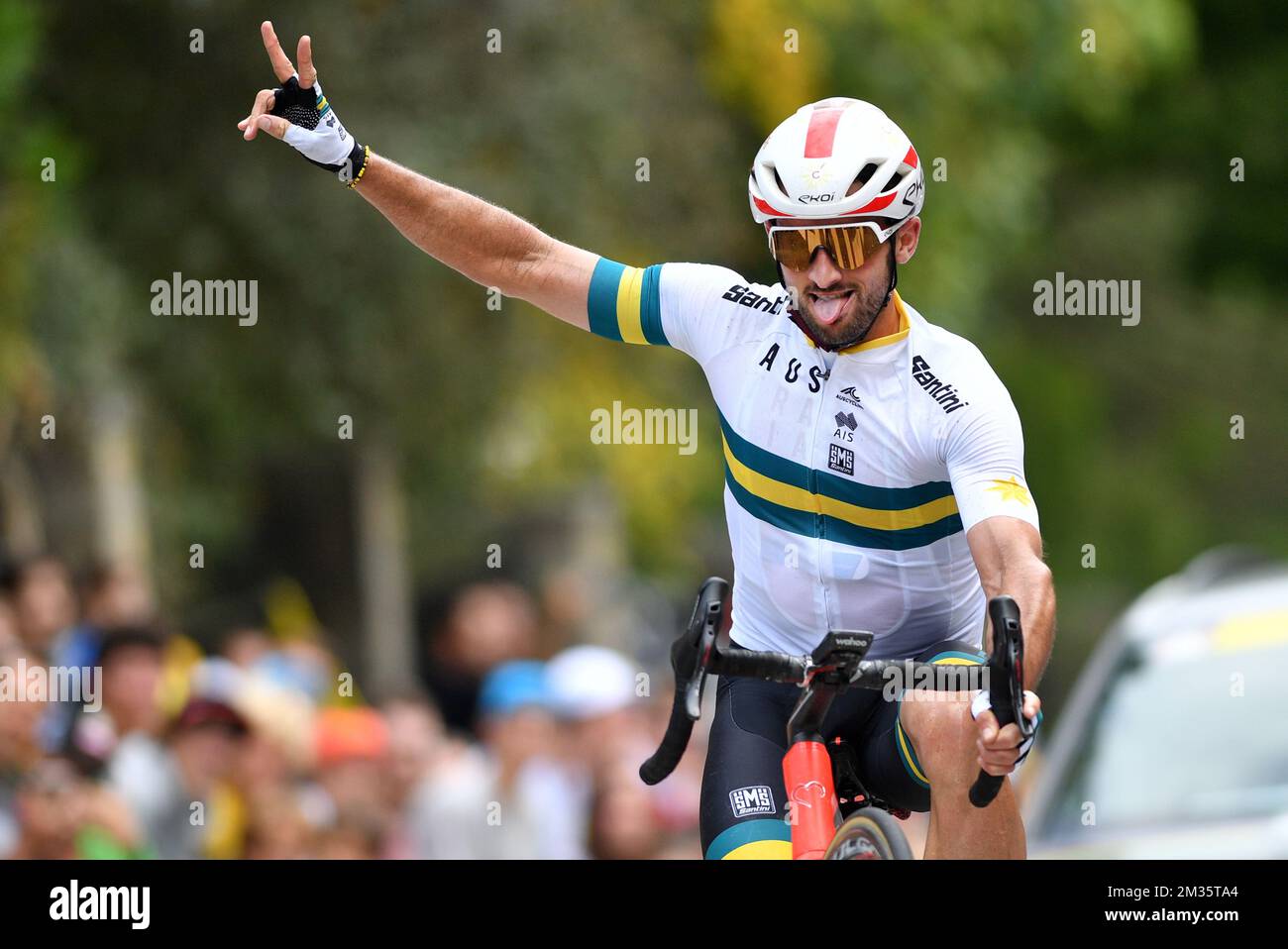 Australian Nathan Haas pictured in action during the elite men road ...