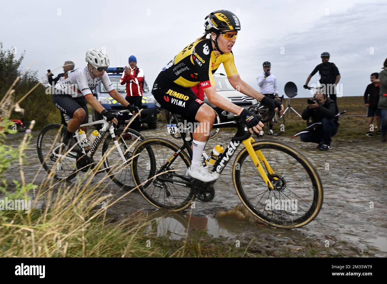 Portuguese Maria Martins and German Romy Kasper pictured in action ...