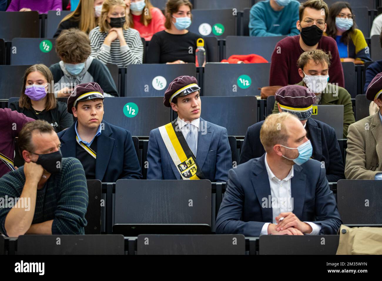 Illustration picture shows students during the opening lecture of the ...