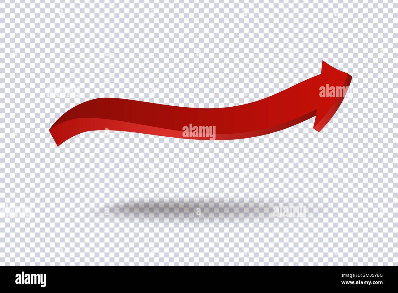 Abstract Curved Red Arrow. Market movements creative concept charts ...