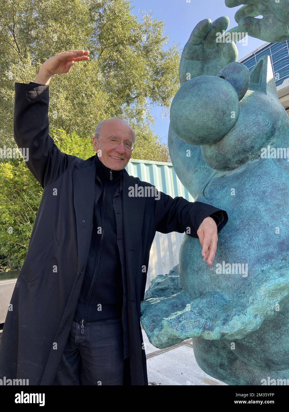 Philippe Geluck¿ poses for the photographer during a visit to the ...