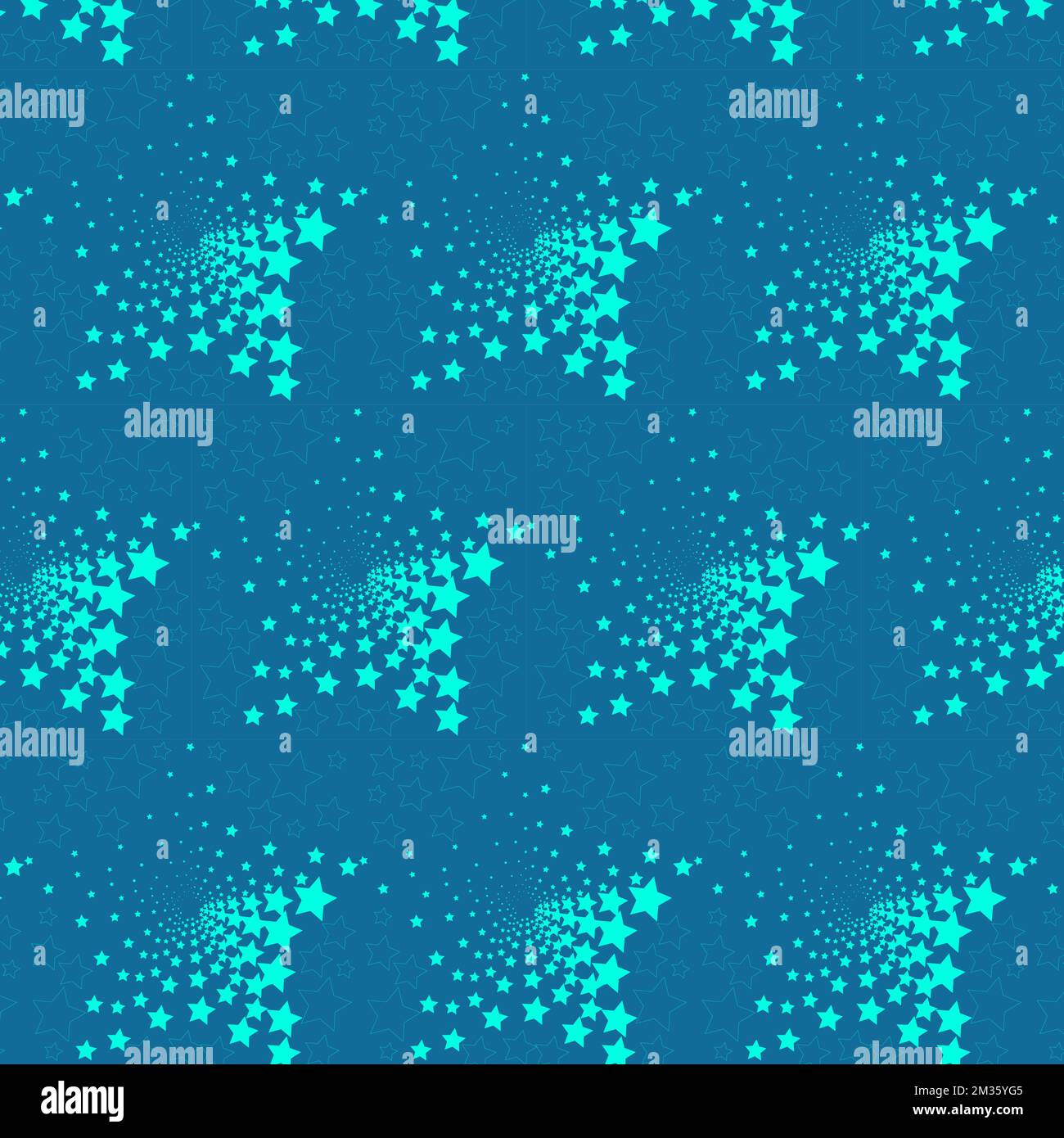 Stars of different sizes in the form of a geometric figure on a blue ...