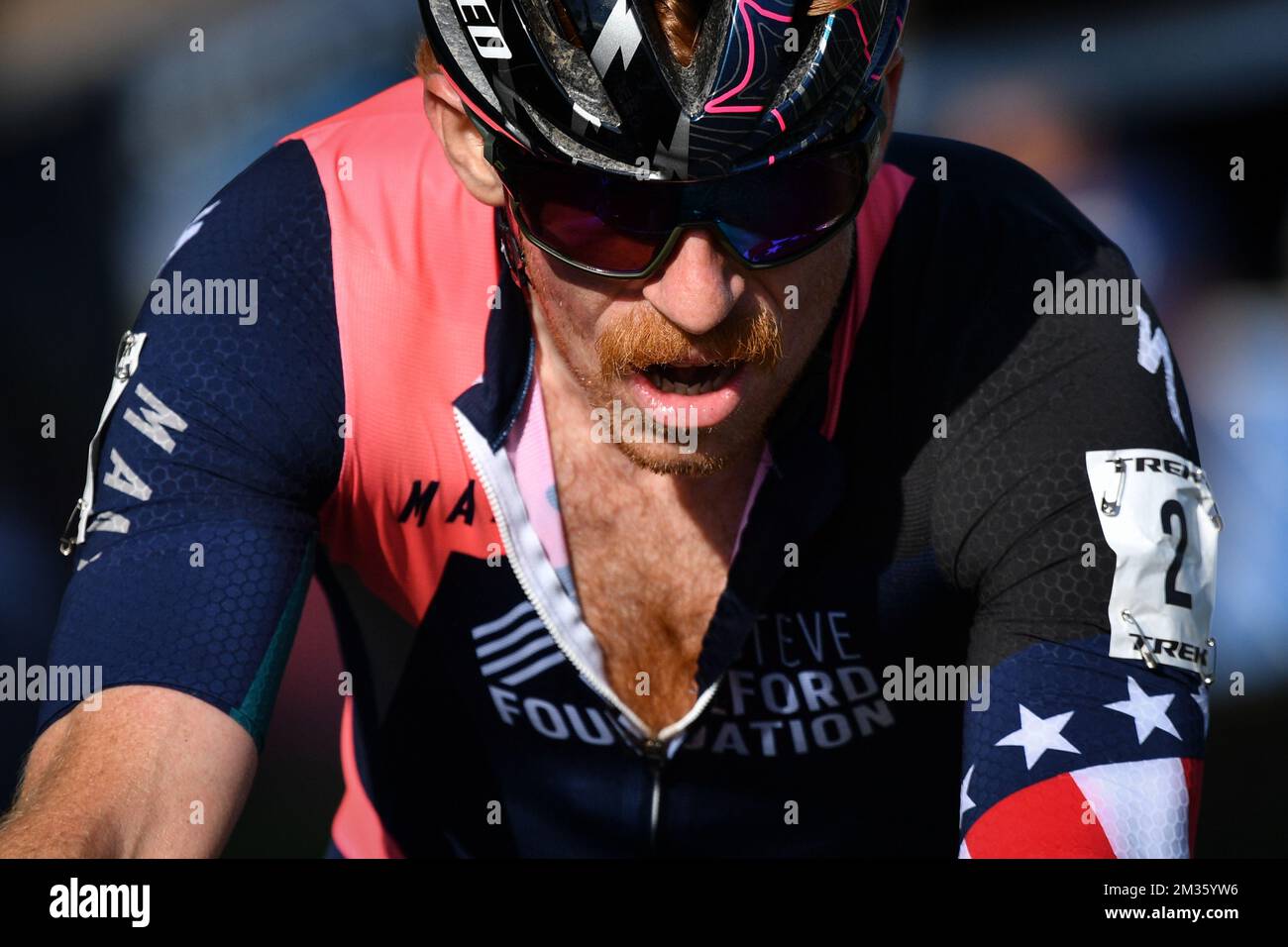 American Steven Hyde pictured in action during the men's elite race at ...