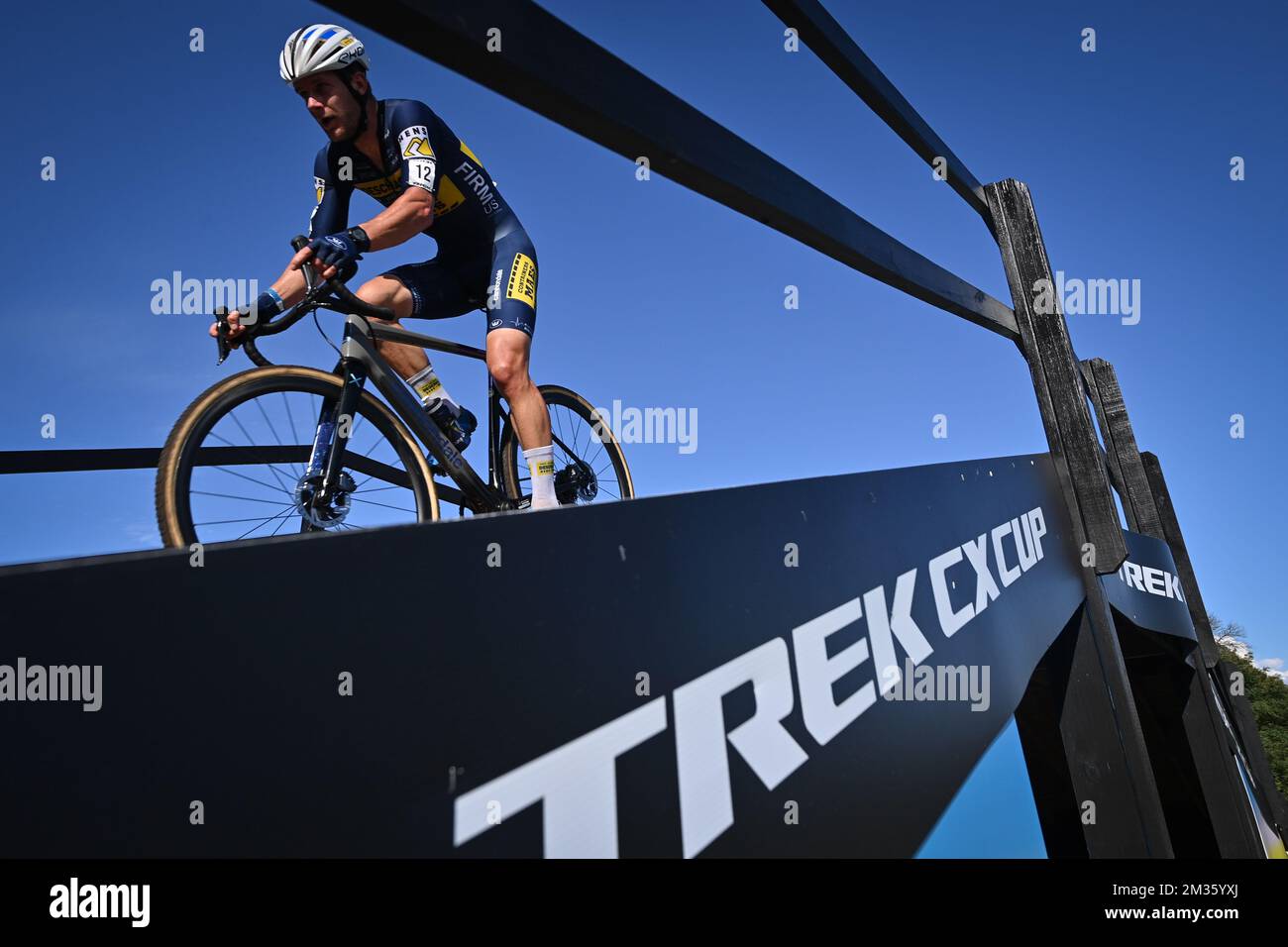 Belgian Daan Soete pictured in action during the men's elite race at the Trek CX Cup cyclocross ...