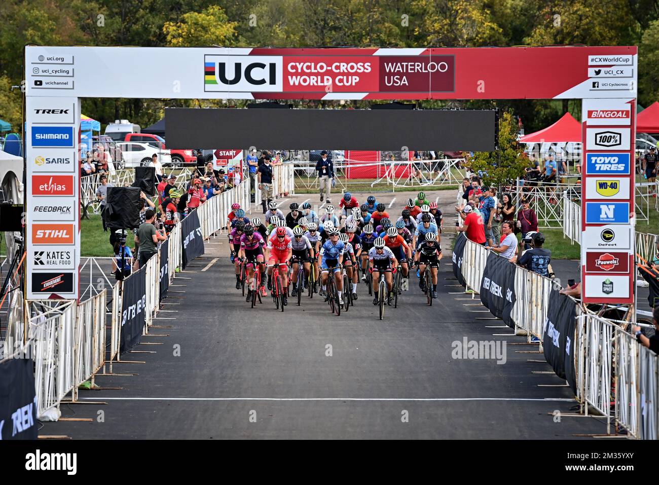 Illustration picture shows the start of the women's elite race at the ...