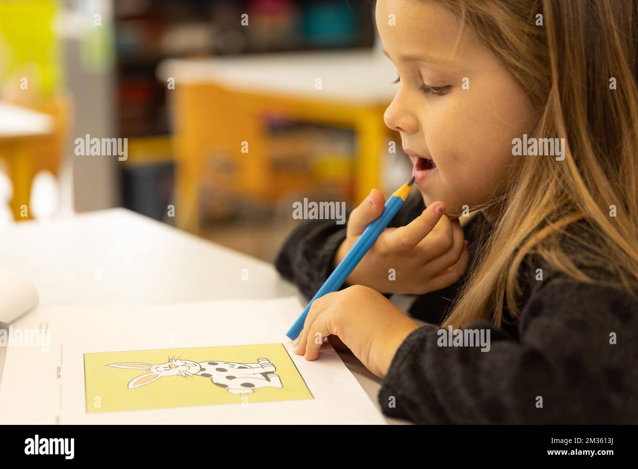 Illustration picture shows the first language screening test at the ...