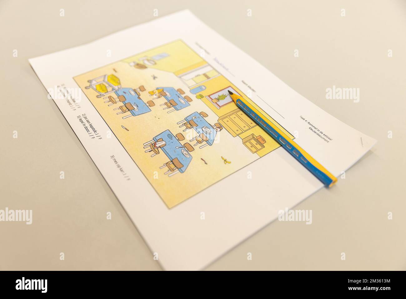 Illustration picture shows the first language screening test at the ...