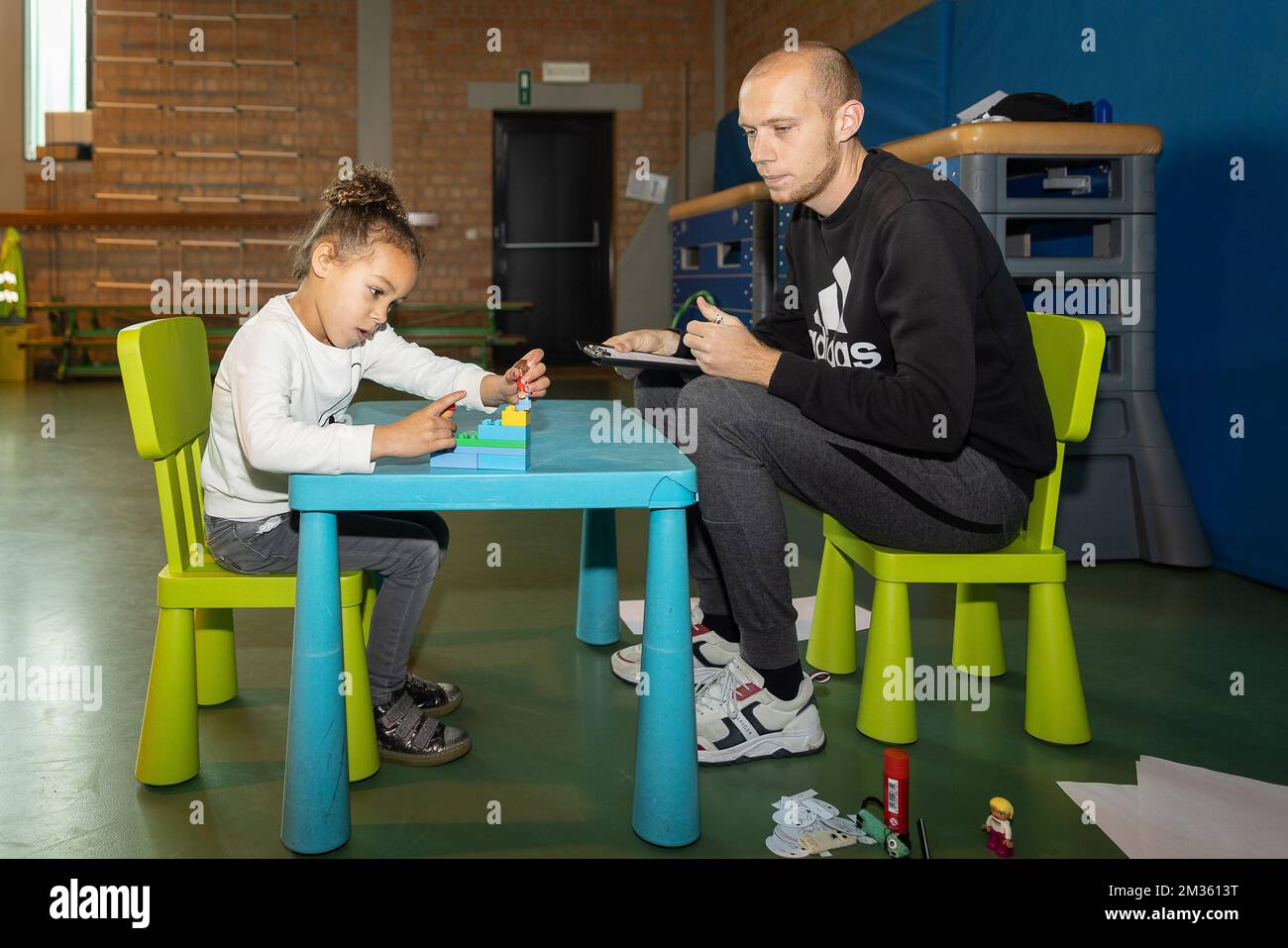 Illustration picture shows the first language screening test at the ...