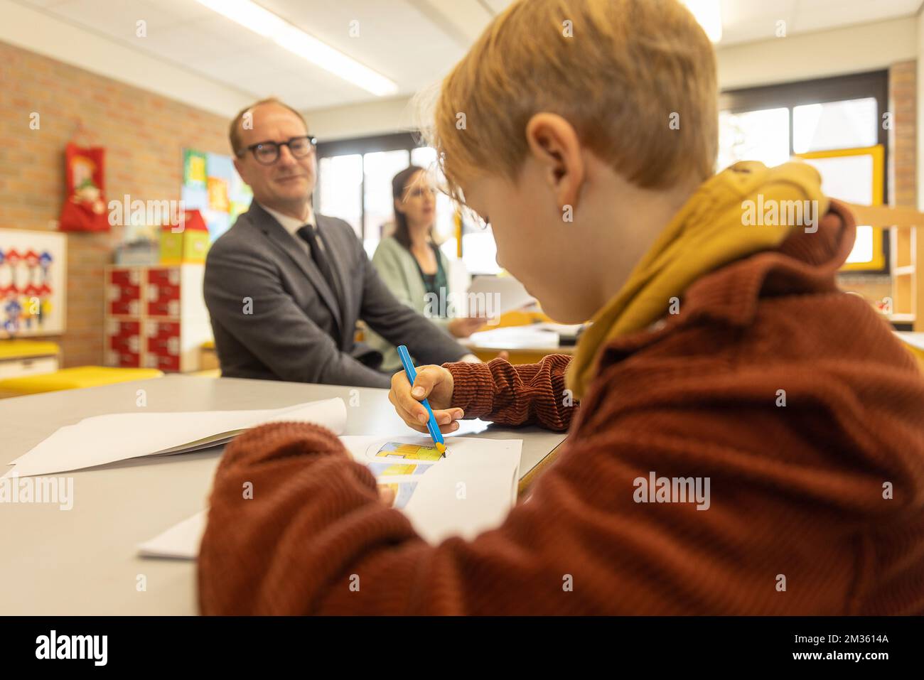 Illustration picture shows the first language screening test at the ...