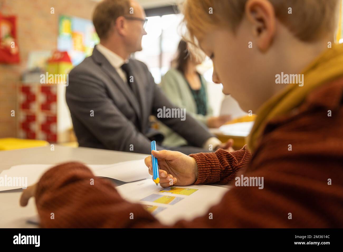 Illustration picture shows the first language screening test at the ...