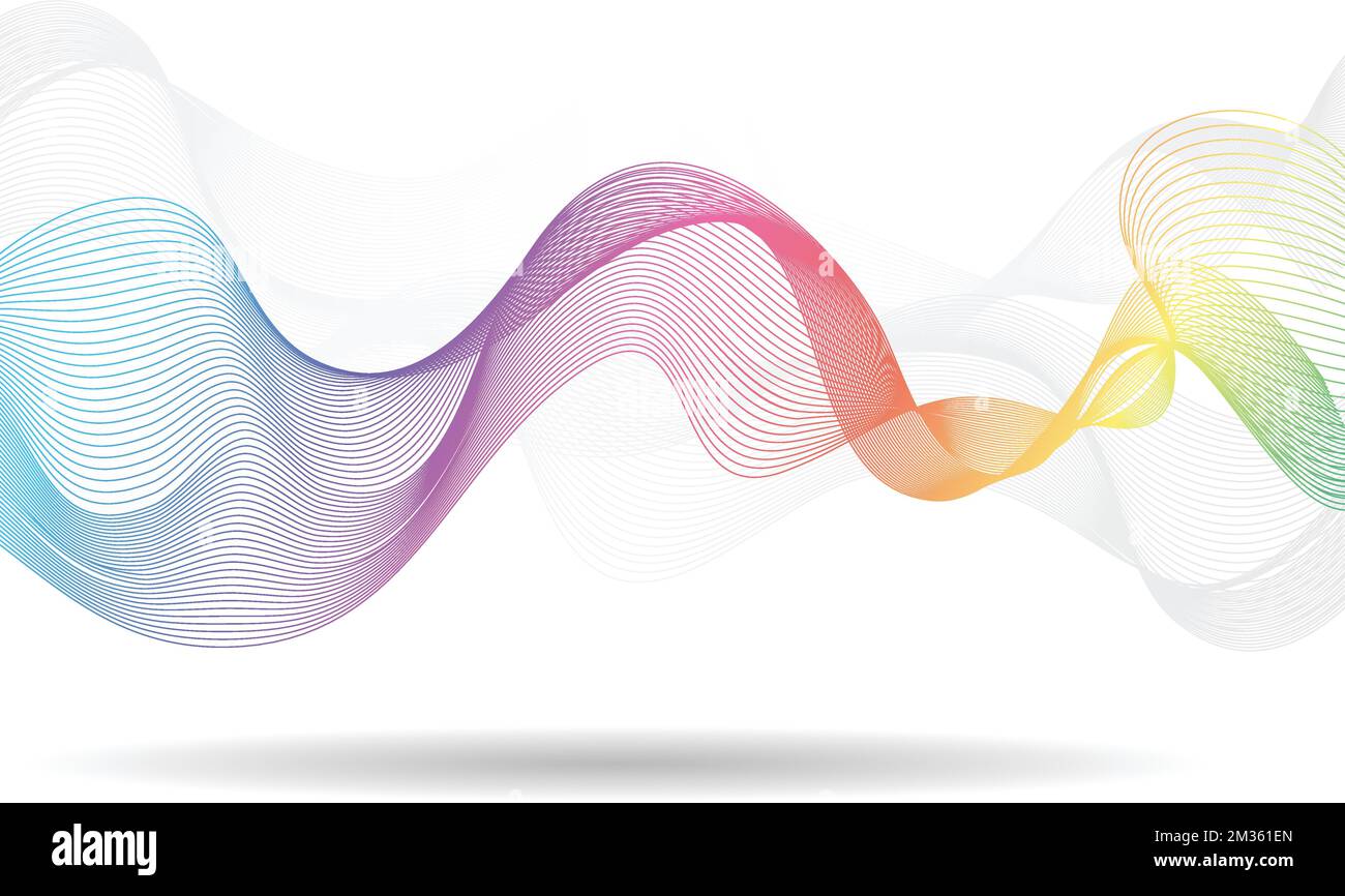 Rainbow Colored Abstract Smoke Lines isolated on a White Background ...