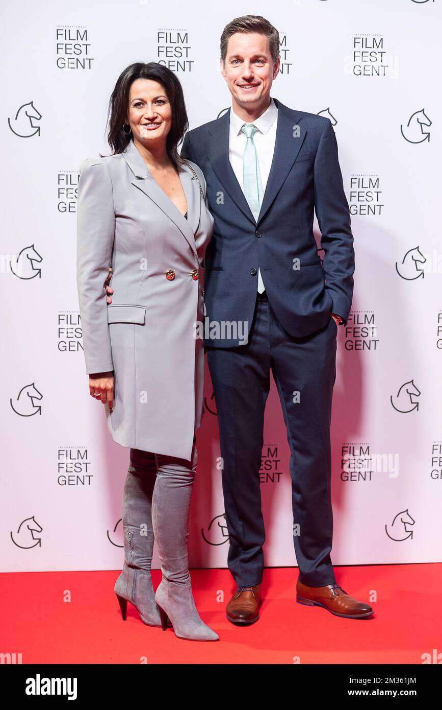 Senate chairwoman Stephanie D'Hose and Diederik Pauwelijn pictured ...
