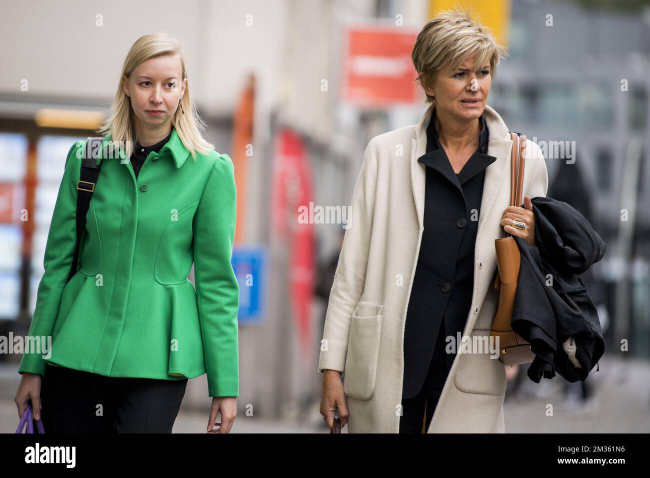 Lawyer An-Sofie Raes and lawyer Christine Mussche pictured before a session of the Criminal ...