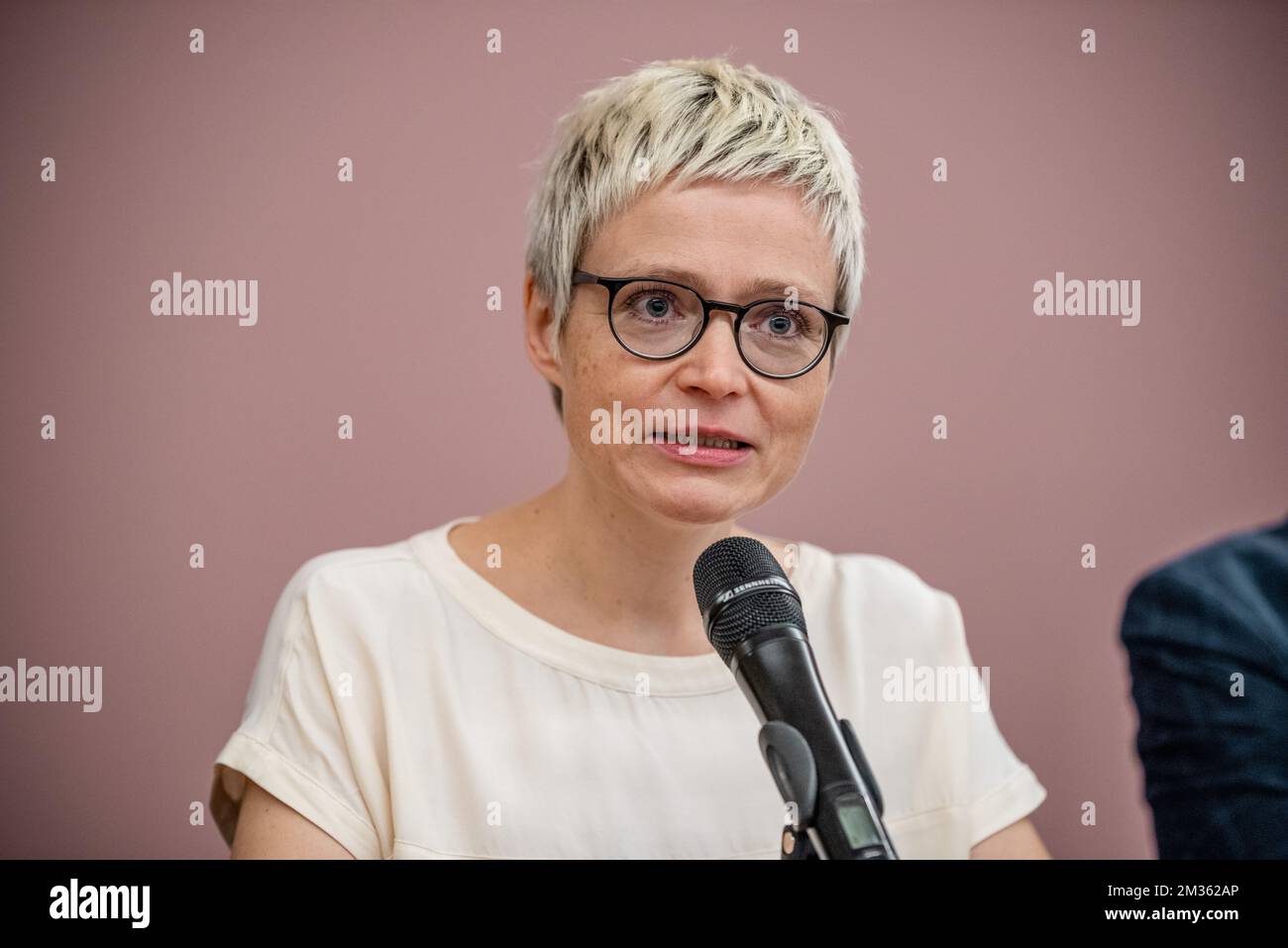 Kunsthalle curator Nerina Santorius pictured during a press conference ...
