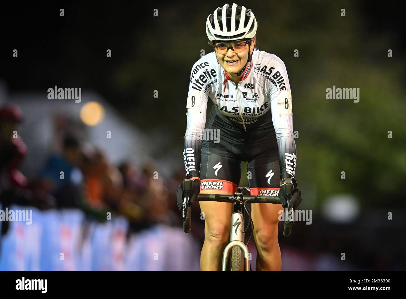 French Helene Clauzel crosses the finish line at the women's elite race ...