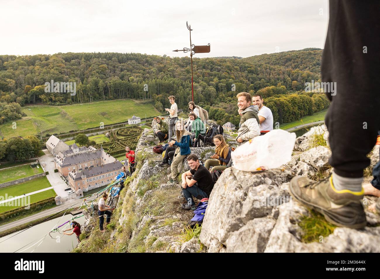 Illustration picture shows the Belgian highline record attempt, at the ...