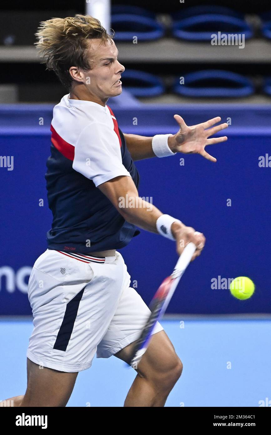 Belgian Michael Geerts pictured in action during a match between ...