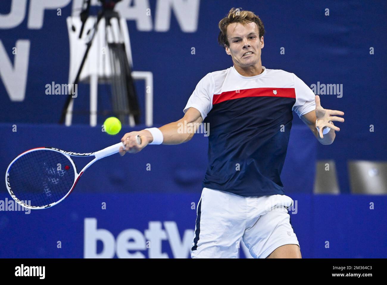 Belgian Michael Geerts pictured in action during a match between ...