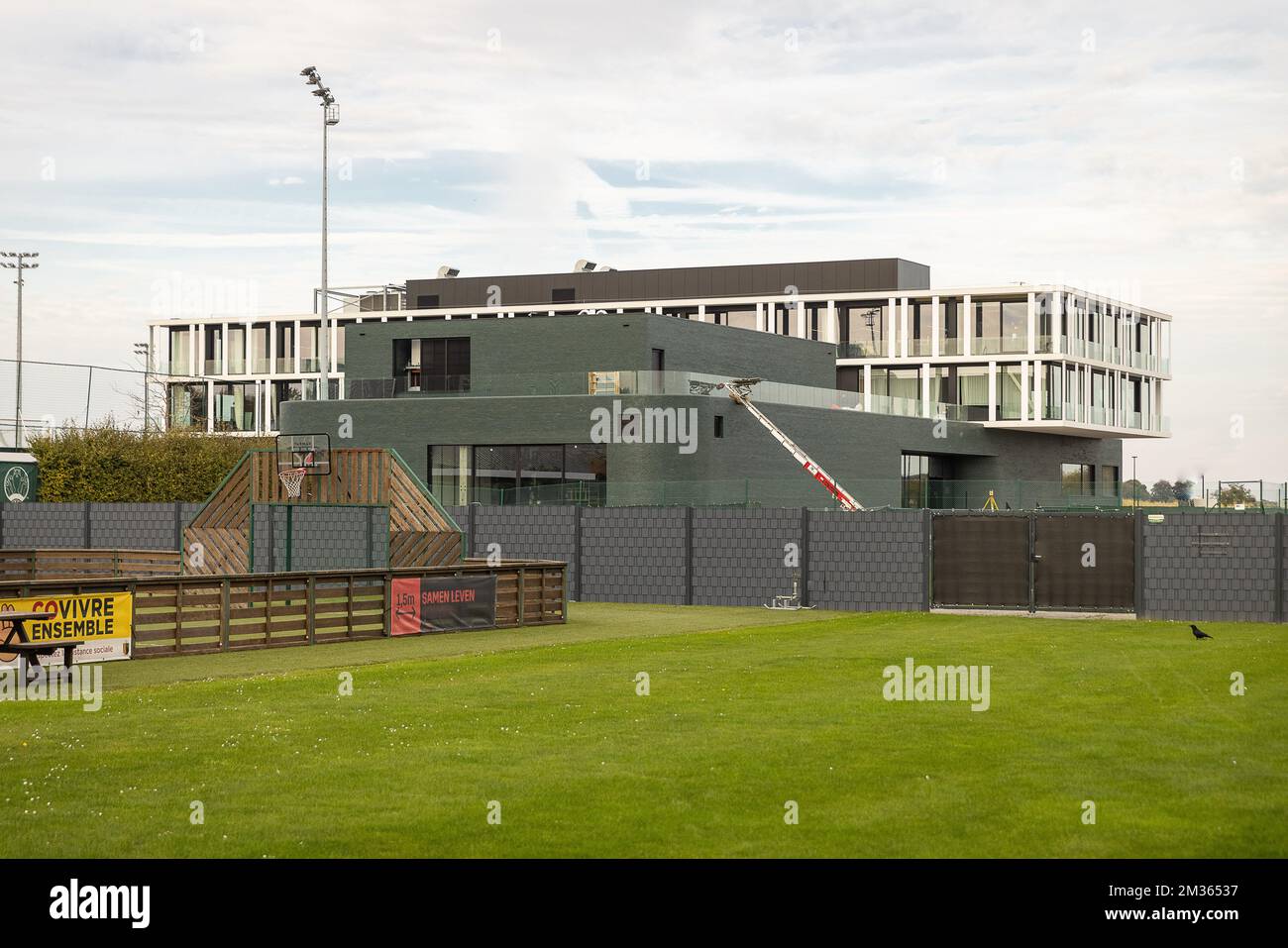 The new building of Proximus Basecamp pictured during a training ...