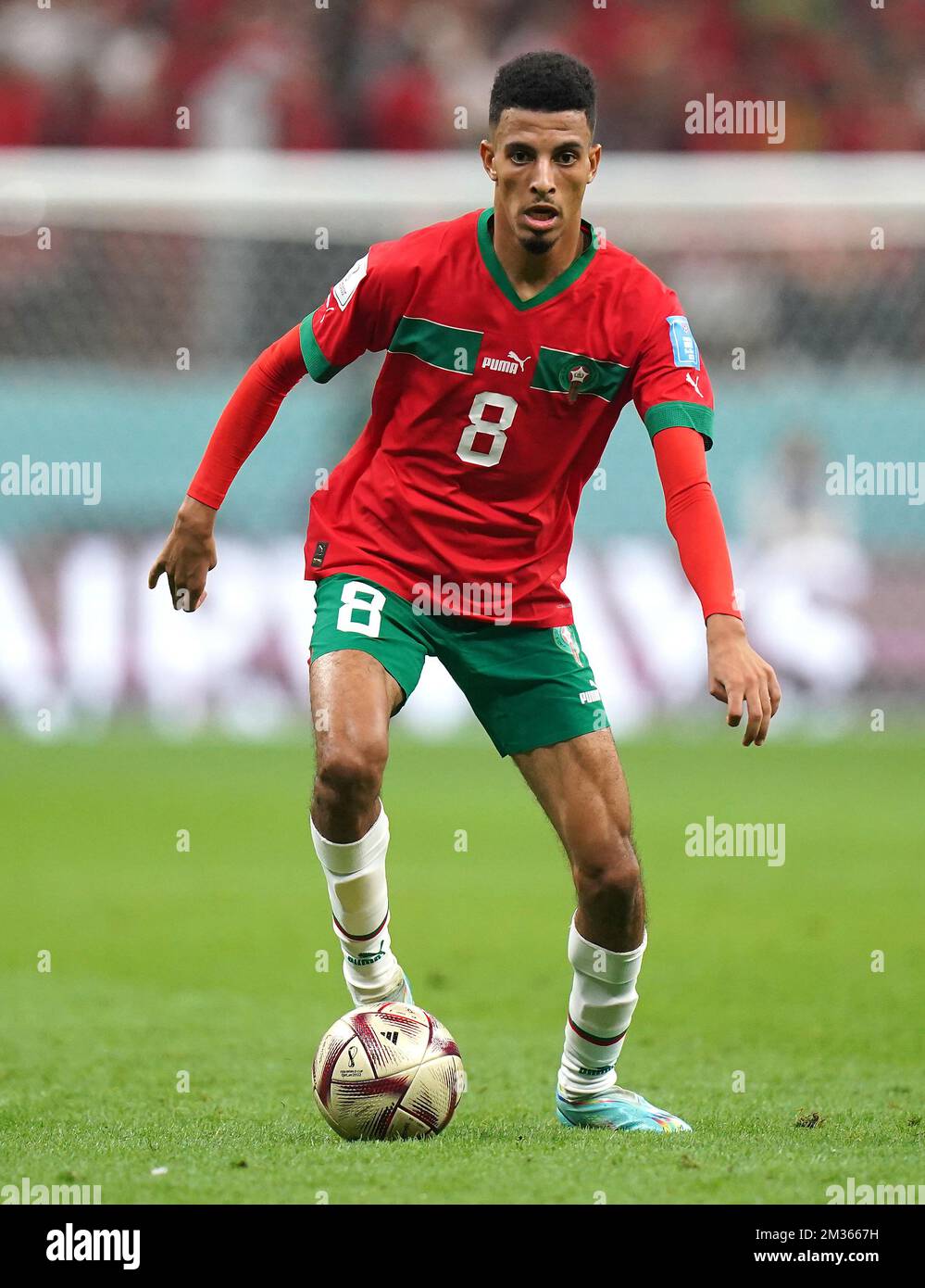 Morocco's Azzedine Ounahi in action during the FIFA World Cup Semi ...