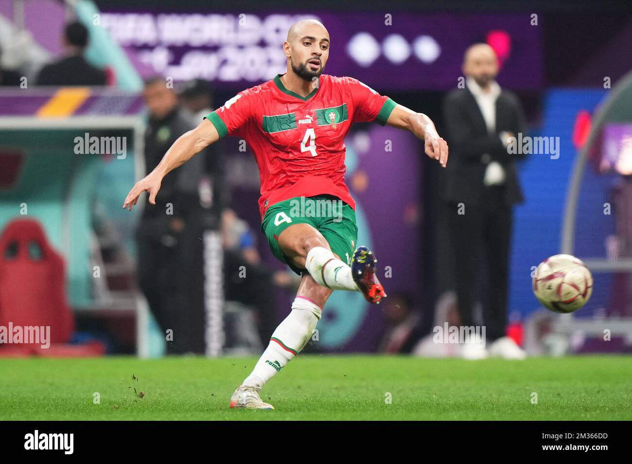 Sofyan Amrabat of Morocco during the FIFA World Cup Qatar 2022 match, Semi-final between Frtance ...