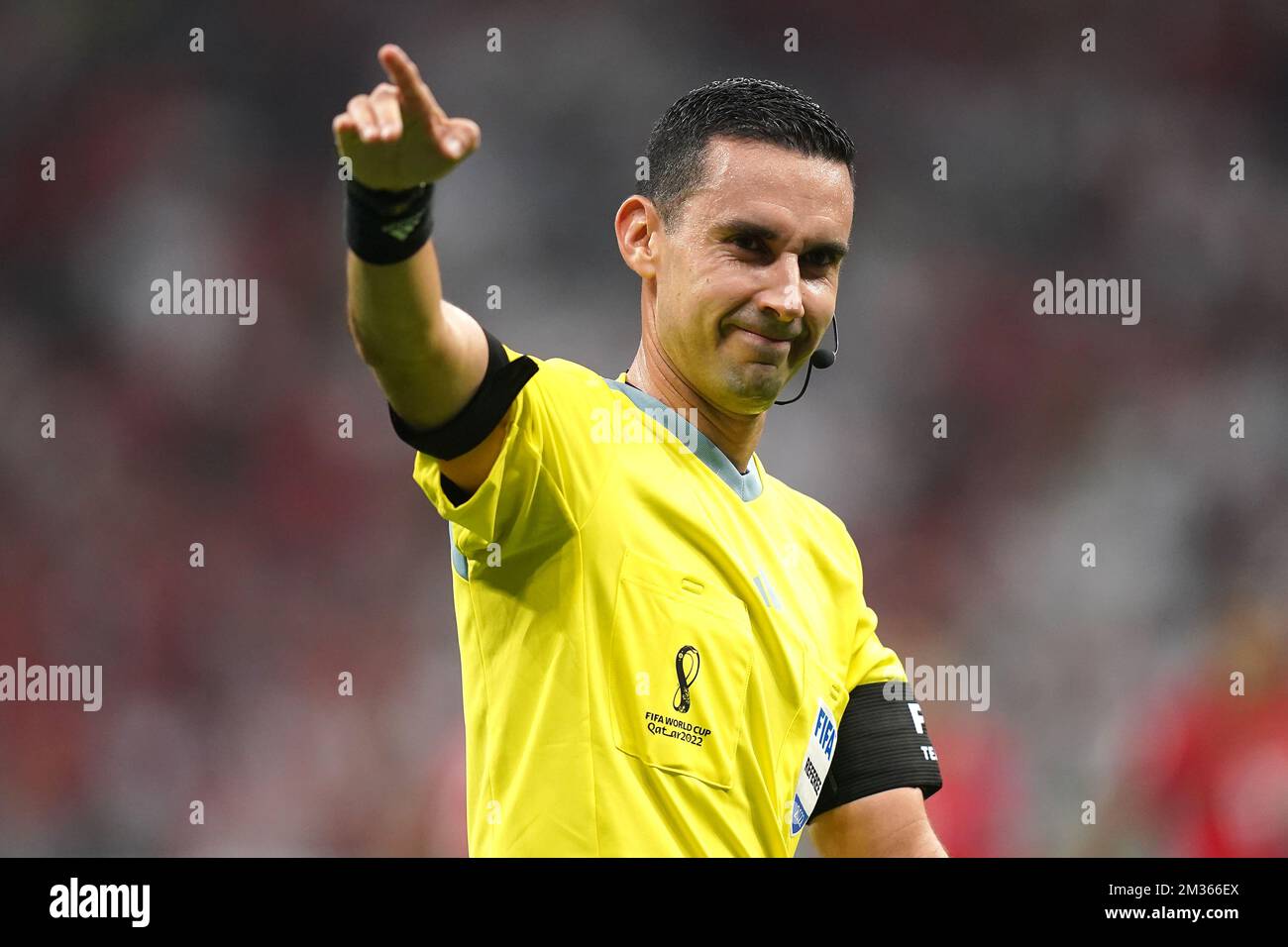 Referee Cesar Ramos during the FIFA World Cup Semi-Final match at the ...