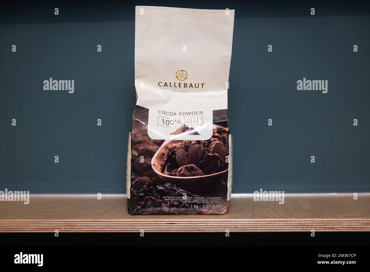 Illustration picture shows a Barry Callebaut bag with 100% pure ...