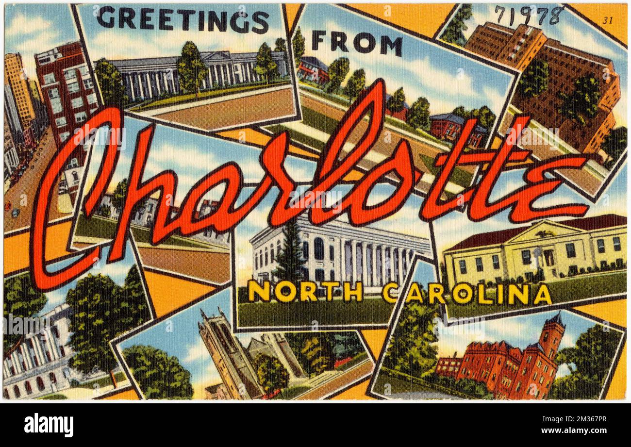 Greetings from Charlotte, North Carolina , Tichnor Brothers Collection ...