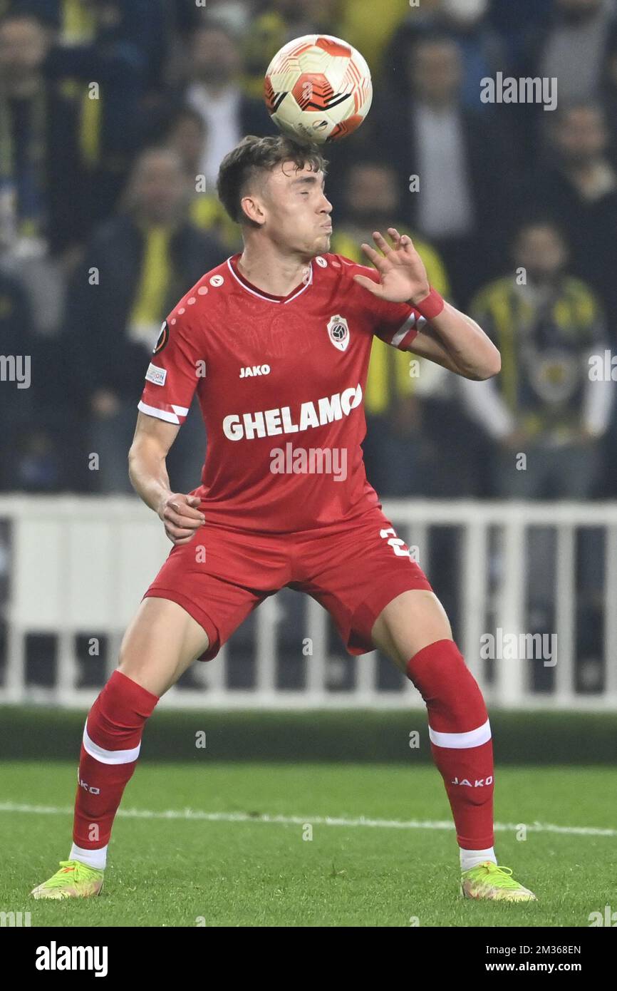 Antwerp's Sam Vines pictured in action during a match between Turkish ...