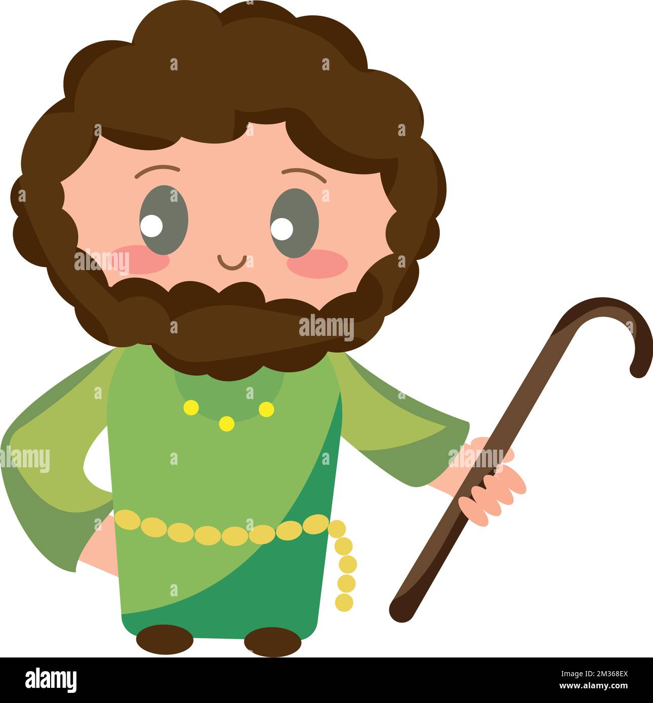 Isolated shepherd cartoon Nativity character Christmas season Vector ...