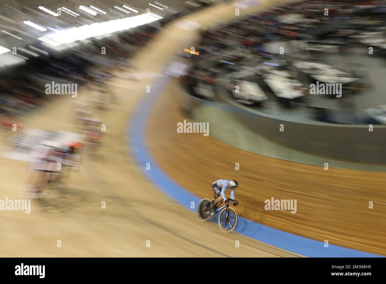 Belgian Tuur Dens pictured in action at the Men's Scratch Race on the ...