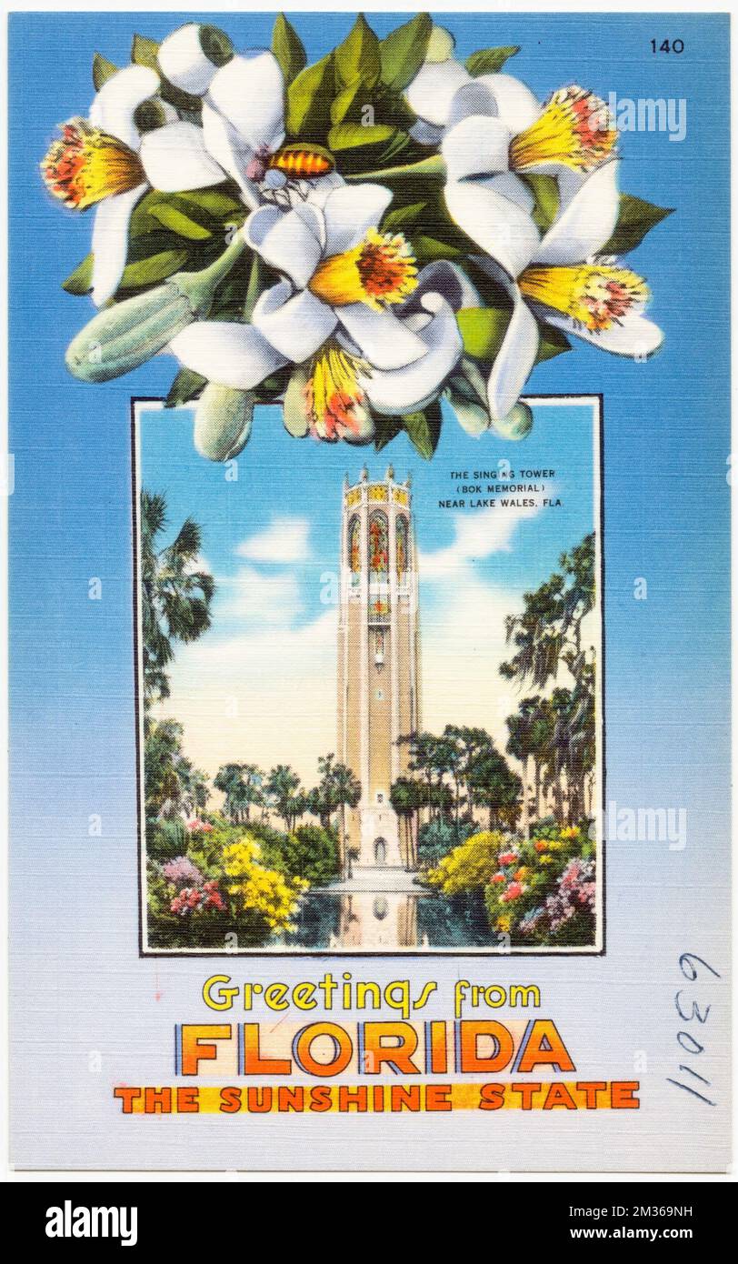 Greetings from Florida, The Sunshine State. The Singing Tower (Bok ...