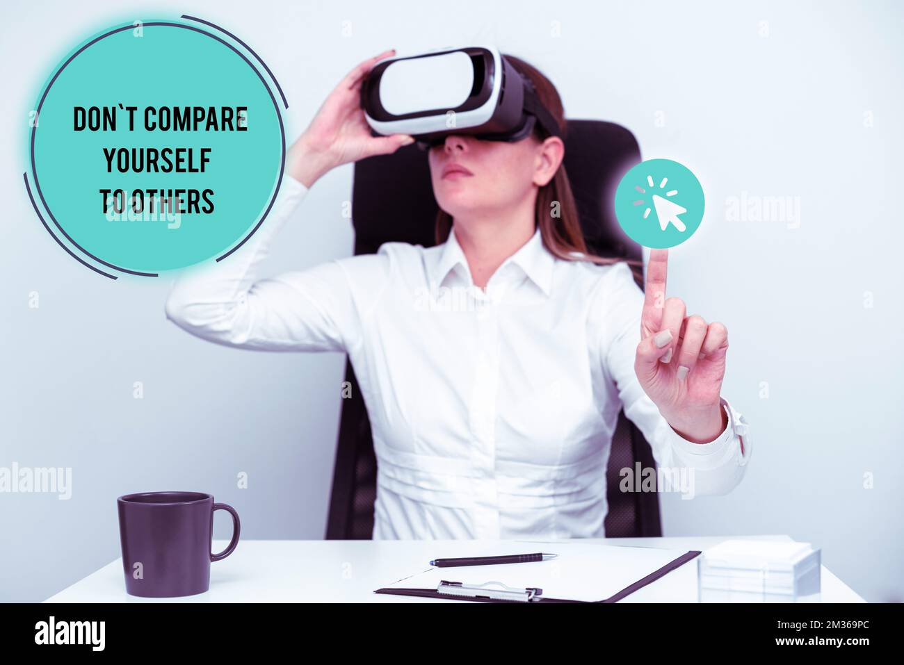 Hand writing sign Don'T Compare Yourself To Others. Word Written on Be ...