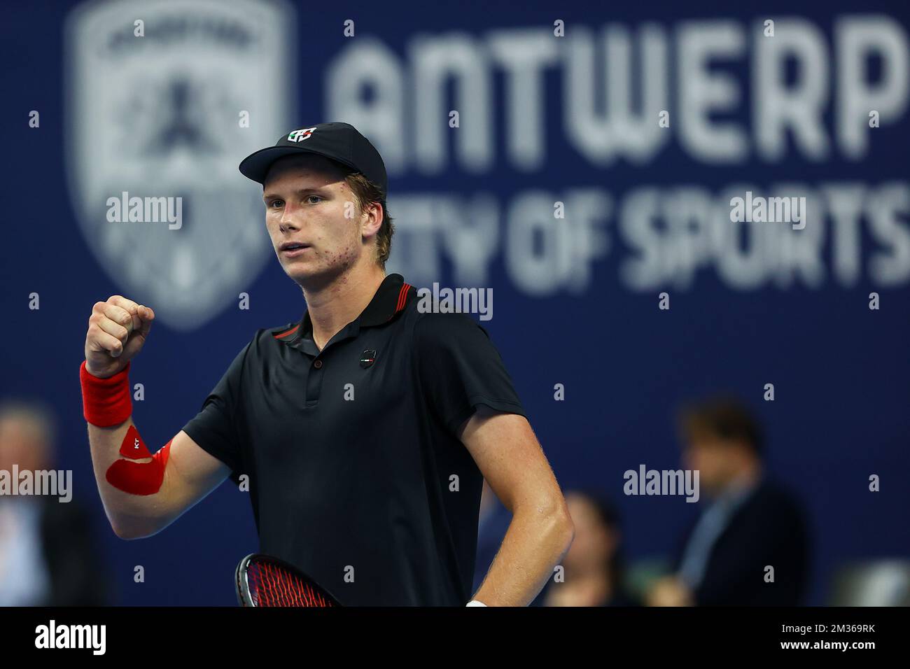US Jenson Brooksby celebrates after winning a singles match between US ...