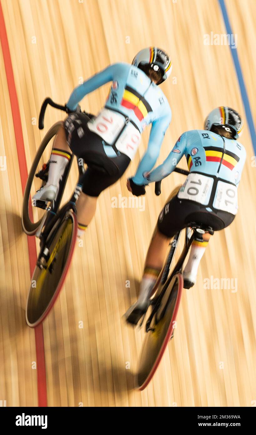 Belgian Shari Bossuyt and Belgian Katrijn De Clercq pictured in action ...