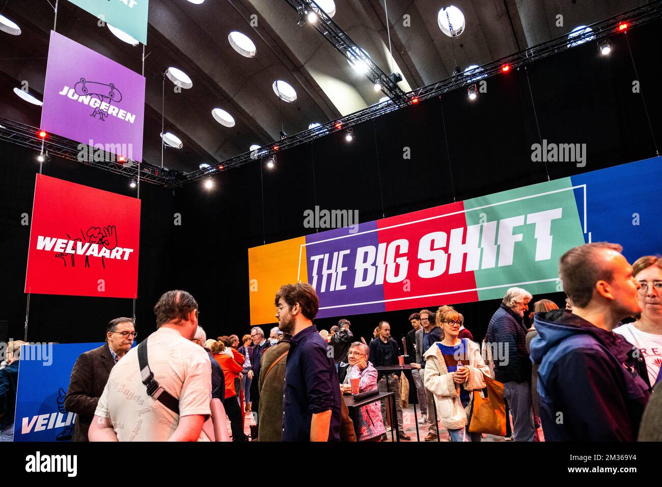 Illustration picture shows a party meeting of Flemish socialist party sp.a to start the 'The Big ...